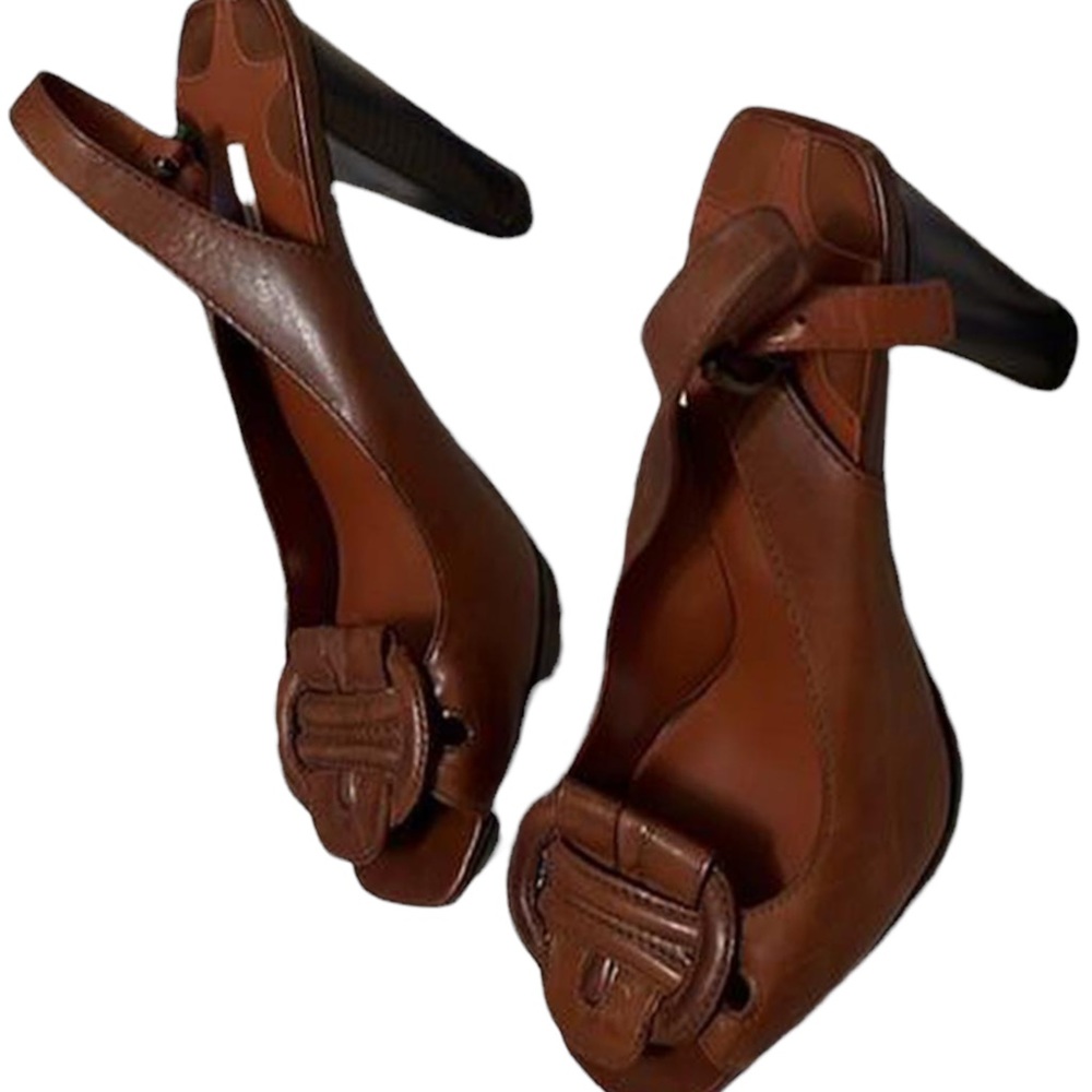 Maxstudio Brown Leather 4 Inch (Platform Comfy) Heels… - Gem